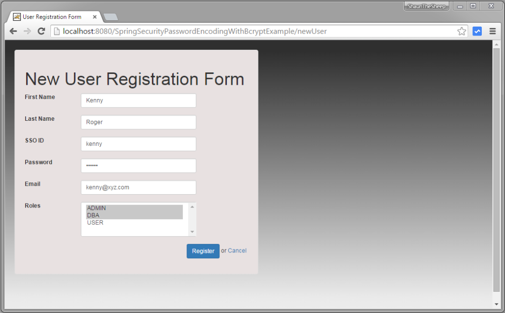 Spring Security 4 Hibernate Password Encoder Bcrypt Example - WebSystique